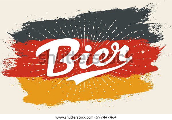 Hand Drawn Lettering Bier On Germany Stock Vector (Royalty Free ...