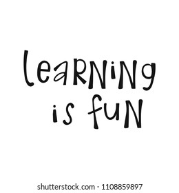 Hand Drawn Lettering Learning Fun Stock Vector (Royalty Free ...