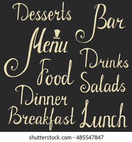 Hand Drawn Lettering Menu Breakfast Lunch 库存矢量图（免版税）485547847 ...