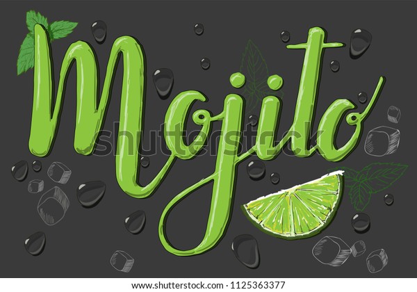 Hand Drawn Lettering Mojito Name Lime Stock Vector (Royalty Free ...