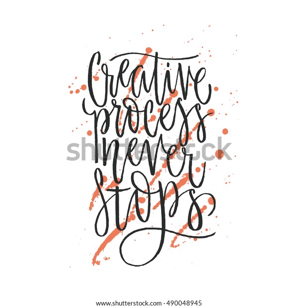 Hand Drawn Lettering Phrase Creative Process Stock Vector (Royalty Free ...