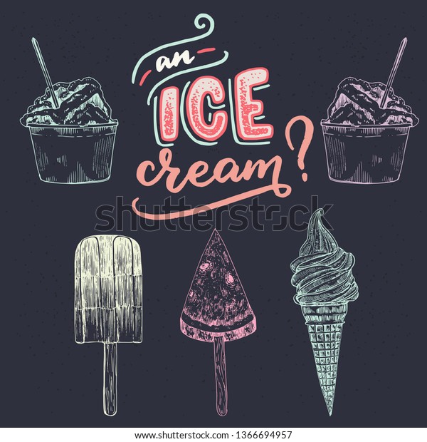 Hand Drawn Lettering Phrase Ice Different Stock Vector (Royalty Free ...
