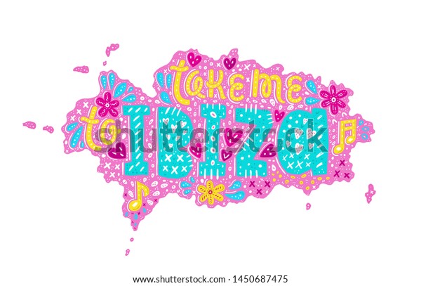 Hand Drawn Lettering Phrase Take Me Stock Vector (Royalty Free ...