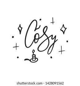 Hand Drawn Lettering Quote Template Cosy Stock Vector (Royalty Free ...