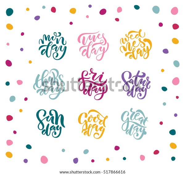 Hand Drawn Lettering Typography Poster Days Stock Vector (Royalty Free ...