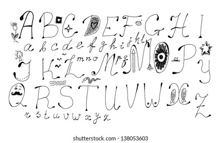 Hand Drawn Letters Stock Vector (Royalty Free) 138053603 | Shutterstock