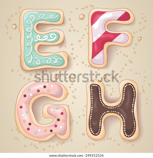 Hand Drawn Letters Alphabet E Through Stock Vector (Royalty Free ...