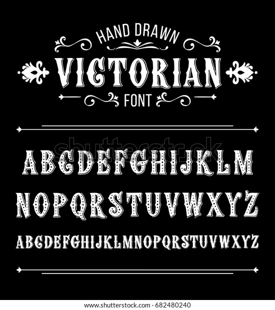 Hand Drawn Letters Vector Alphabet Victorian Stock Vector (Royalty Free ...