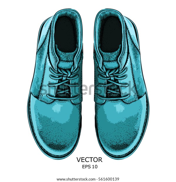 Hand Drawn Light Blue Shoe Shoe Stock Vector (Royalty Free) 561600139 ...