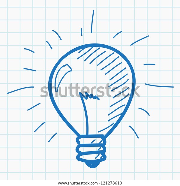 Hand Drawn Light Bulb Stock Vector (Royalty Free) 121278610