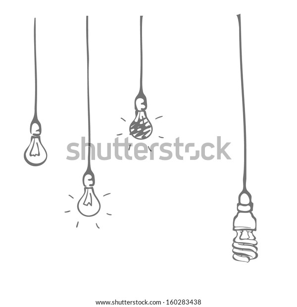 Hand Drawn Light Bulb Stock Vector (Royalty Free) 160283438 | Shutterstock