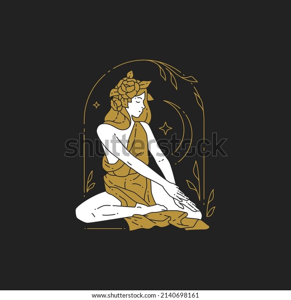 Hand Drawn Line Art Esoteric Antique Stock Vector (Royalty Free ...
