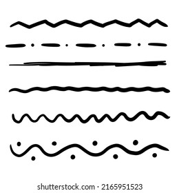 Hand Drawn Line Brushes Strokes Underline Stock Vector (Royalty Free ...