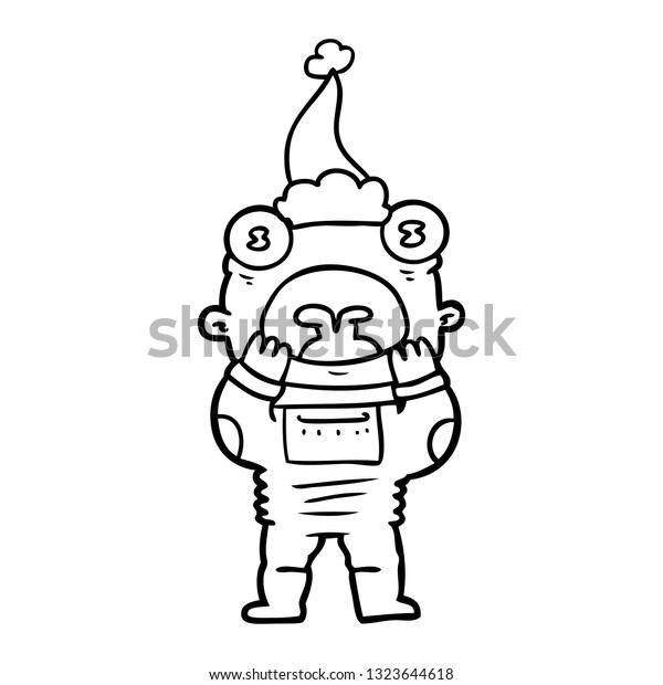 Hand Drawn Line Drawing Alien Gasping Stock Vector (Royalty Free ...