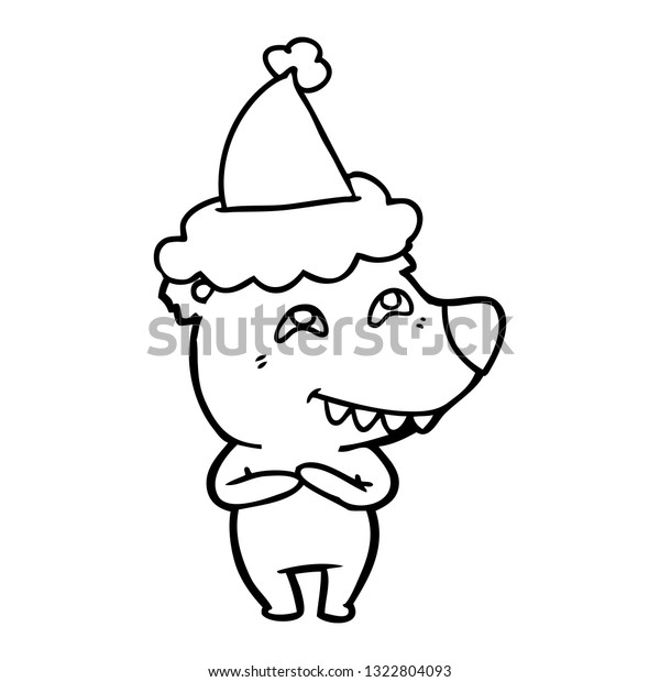 Hand Drawn Line Drawing Bear Showing Stock Vector (Royalty Free ...