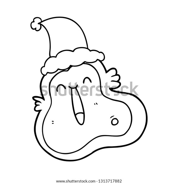 Hand Drawn Line Drawing Germ Wearing Stock Vector (Royalty Free ...