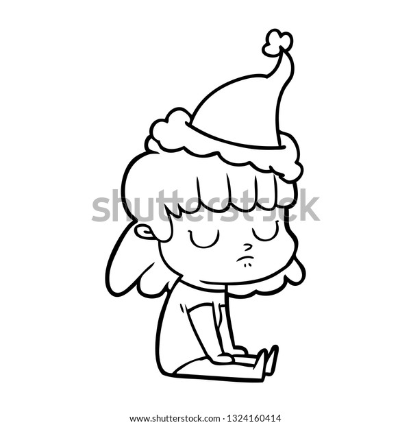 Hand Drawn Line Drawing Indifferent Woman Stock Vector (Royalty Free ...