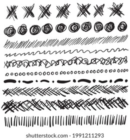Hand Drawn Line Set Sketched Lines Stock Vector (Royalty Free ...