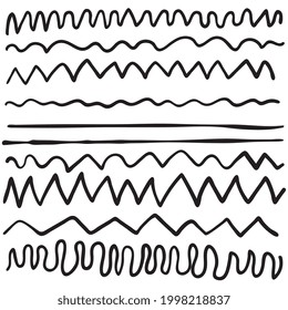 Hand Drawn Line Set Sketched Lines Stock Vector (Royalty Free ...