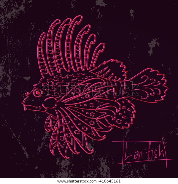 Hand Drawn Lion Fish Logo Stock Vector (Royalty Free) 410645161 ...