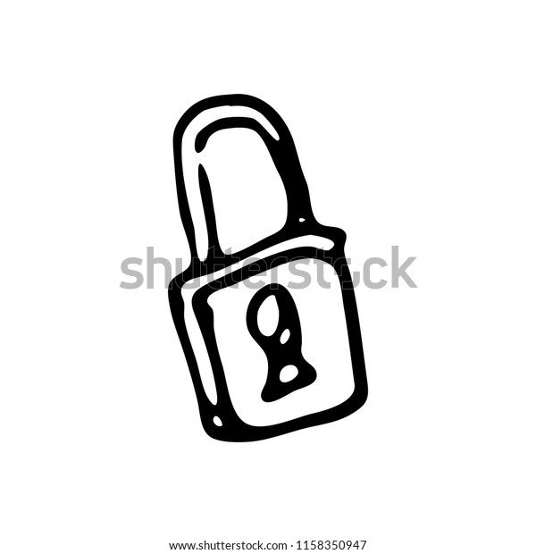 Hand Drawn Lock Doodle Sketch Style Stock Vector (Royalty Free ...