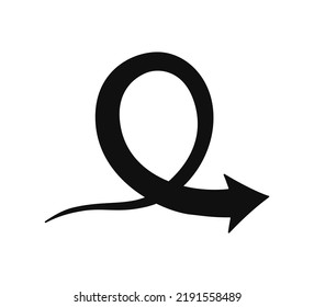 Hand Drawn Loop Arrow Icon Doodle Stock Vector (Royalty Free ...
