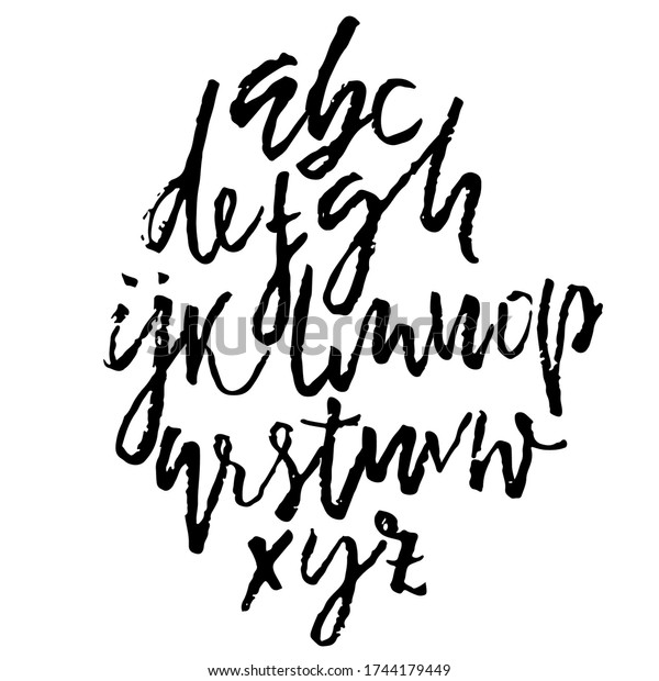 Hand Drawn Lower Case Font Made Stock Vector (Royalty Free) 1744179449 ...