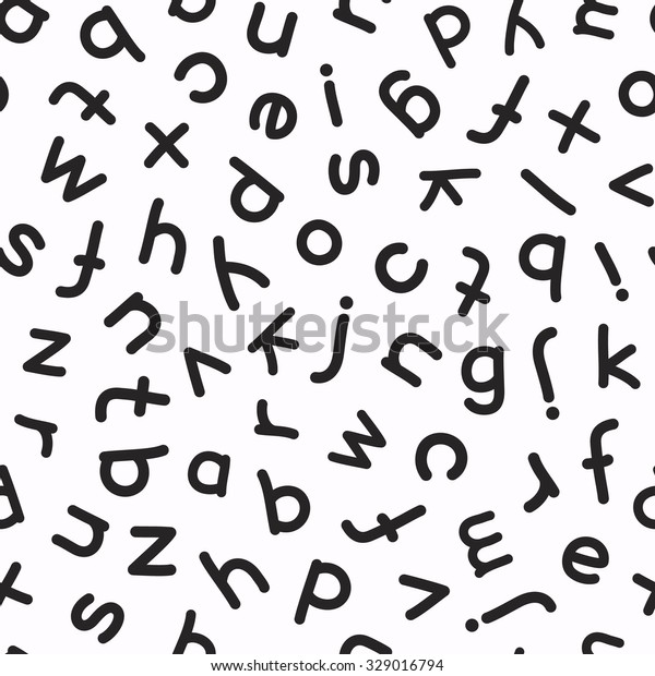 Hand Drawn Lowercase Letters Seamless Pattern Stock Vector (Royalty ...