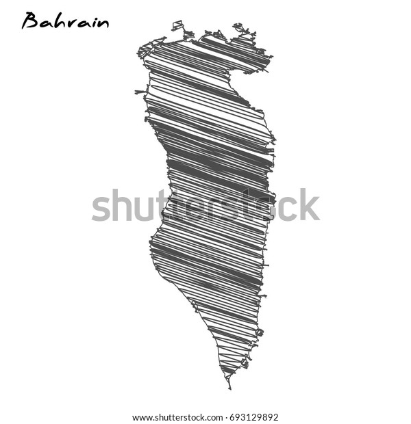 Hand Drawn Map Bahrain Sketch On Stock Vector (Royalty Free) 693129892 ...