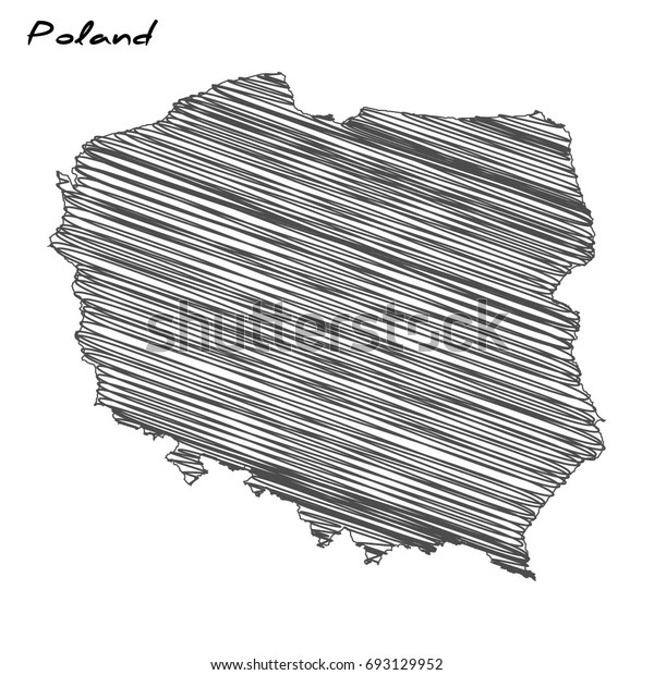 Hand Drawn Map Poland Sketch On Stock Vector (Royalty Free) 693129952 ...