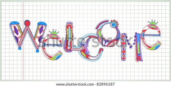 Hand Drawn Marker Letters Welcome Stock Vector (Royalty Free) 82896187 ...