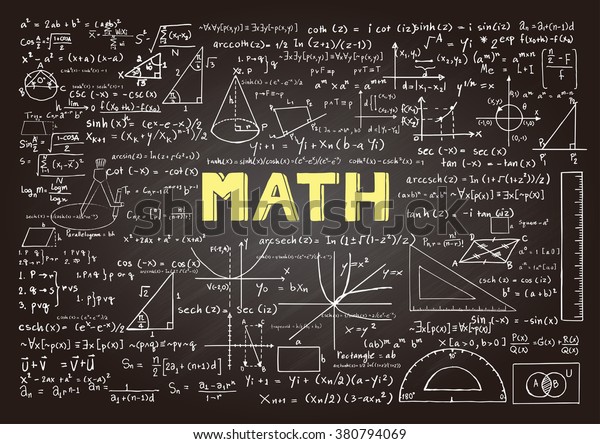 Hand Drawn Mathematics Formulas On Chalkboard: vetor stock (livre de ...