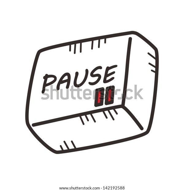 Hand Drawn Media Button Pause Stock Vector (Royalty Free) 142192588 ...