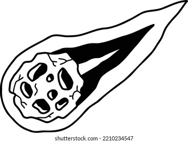 Hand Drawn Meteor Illustration Isolated On Stock Vector (Royalty Free ...