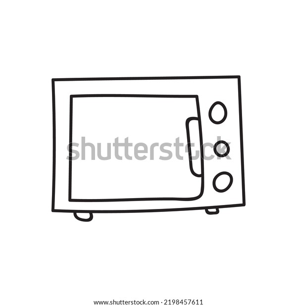 Hand Drawn Microwave Isolated On White Stock Vector (Royalty Free ...