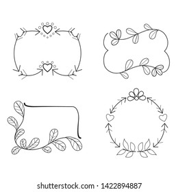 Hand Drawn Minimal Flower Frame 스톡 벡터(로열티 프리) 1422894887 | Shutterstock
