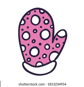 Hand Drawn Mitten Winter Doodle Illustration Stock Vector (Royalty Free ...