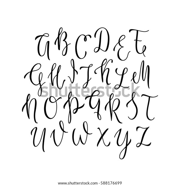 Hand Drawn Modern Typeface Uppercase Stylish Stock Vector (Royalty Free ...