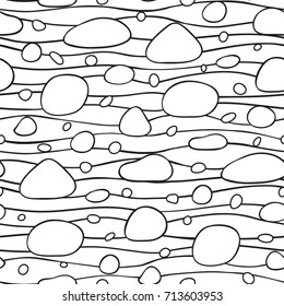Hand Drawn Monochrome Seamless Pattern Stones Stock Vector (Royalty ...