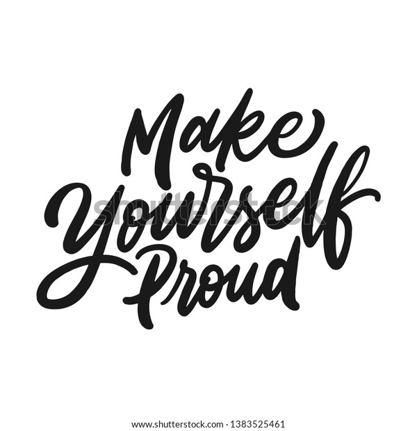 Hand Drawn Motivational Quotes Make Yourself: vector de stock (libre de ...