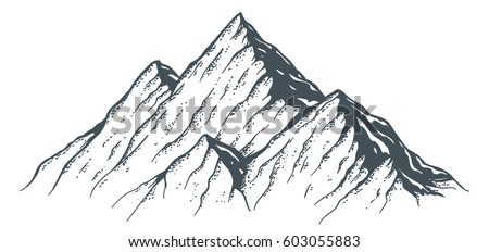 Hand Drawn Mountain Ridge Sketch Isolated Stock Vector (Royalty Free ...