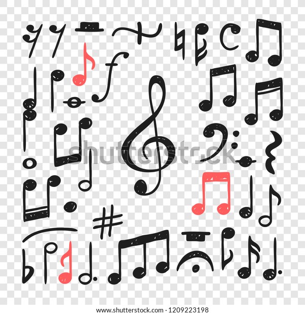 Hand Drawn Music Notes Illustration Doodle Stock Vector (Royalty Free ...