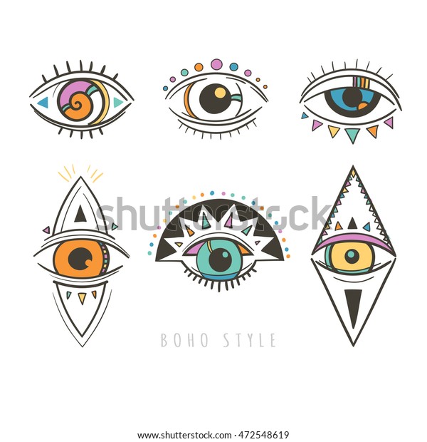 Hand Drawn Mystic Eyes Vector Illustration Stock Vector (Royalty Free ...