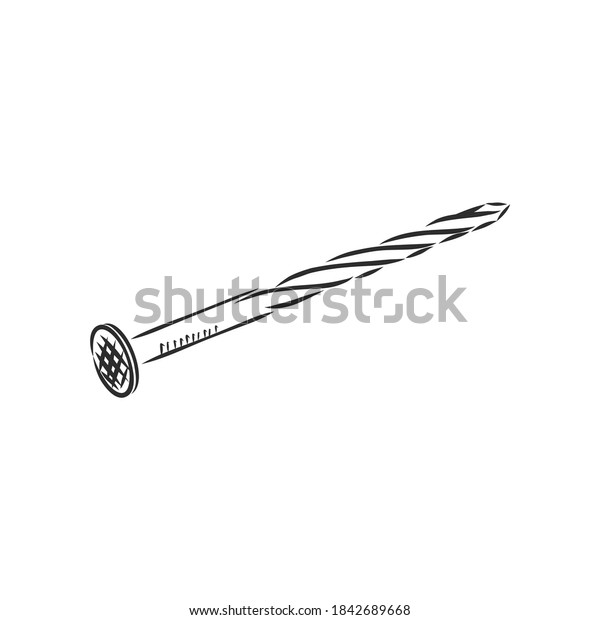 Hand Drawn Nail Heads Vector Sketch Stock Vector (Royalty Free) 1842689668