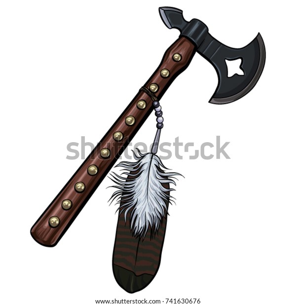 Hand Drawn Native American Axe Vector Stock Vector (Royalty Free) 741630676