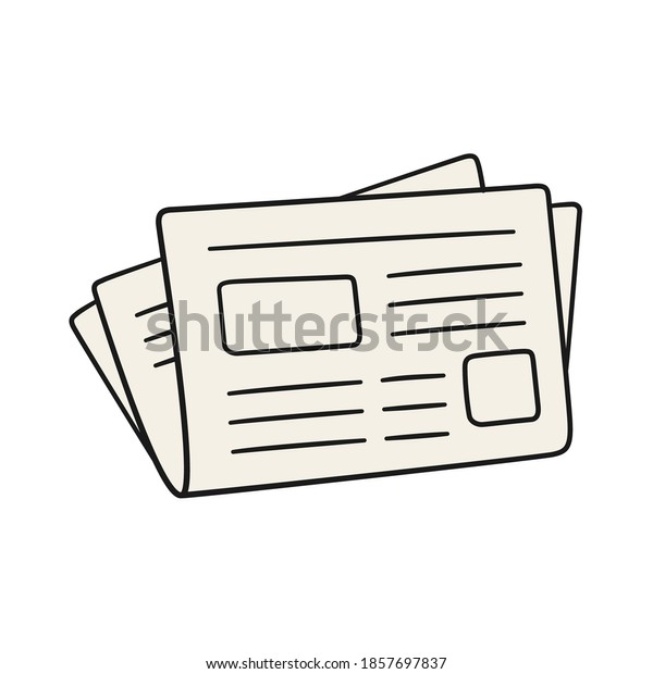 Hand Drawn Newspaper Vector Illustration Doodle Stock Vector (Royalty ...