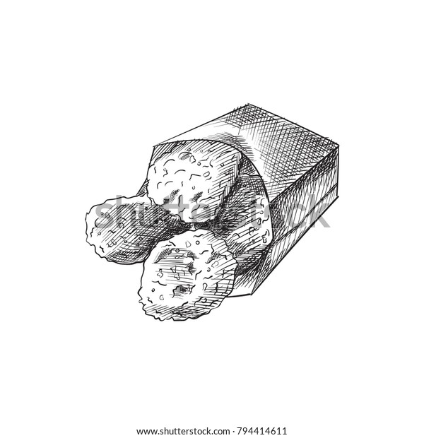 Hand Drawn Nuggets Sketch Symbol Vector Stock Vector (Royalty Free ...