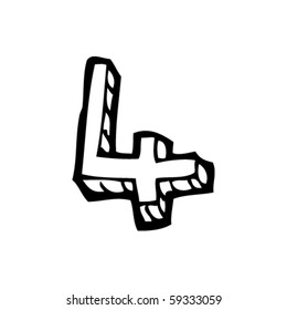 Hand Drawn Number 4 Stock Vector (Royalty Free) 59333059 | Shutterstock
