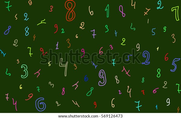 Hand Drawn Numbers Banner Background Seamless Stock Vector (Royalty ...