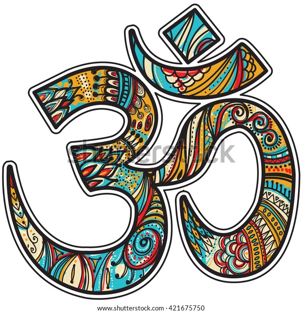 Hand Drawn Om Symbol Stock Vector (Royalty Free) 421675750